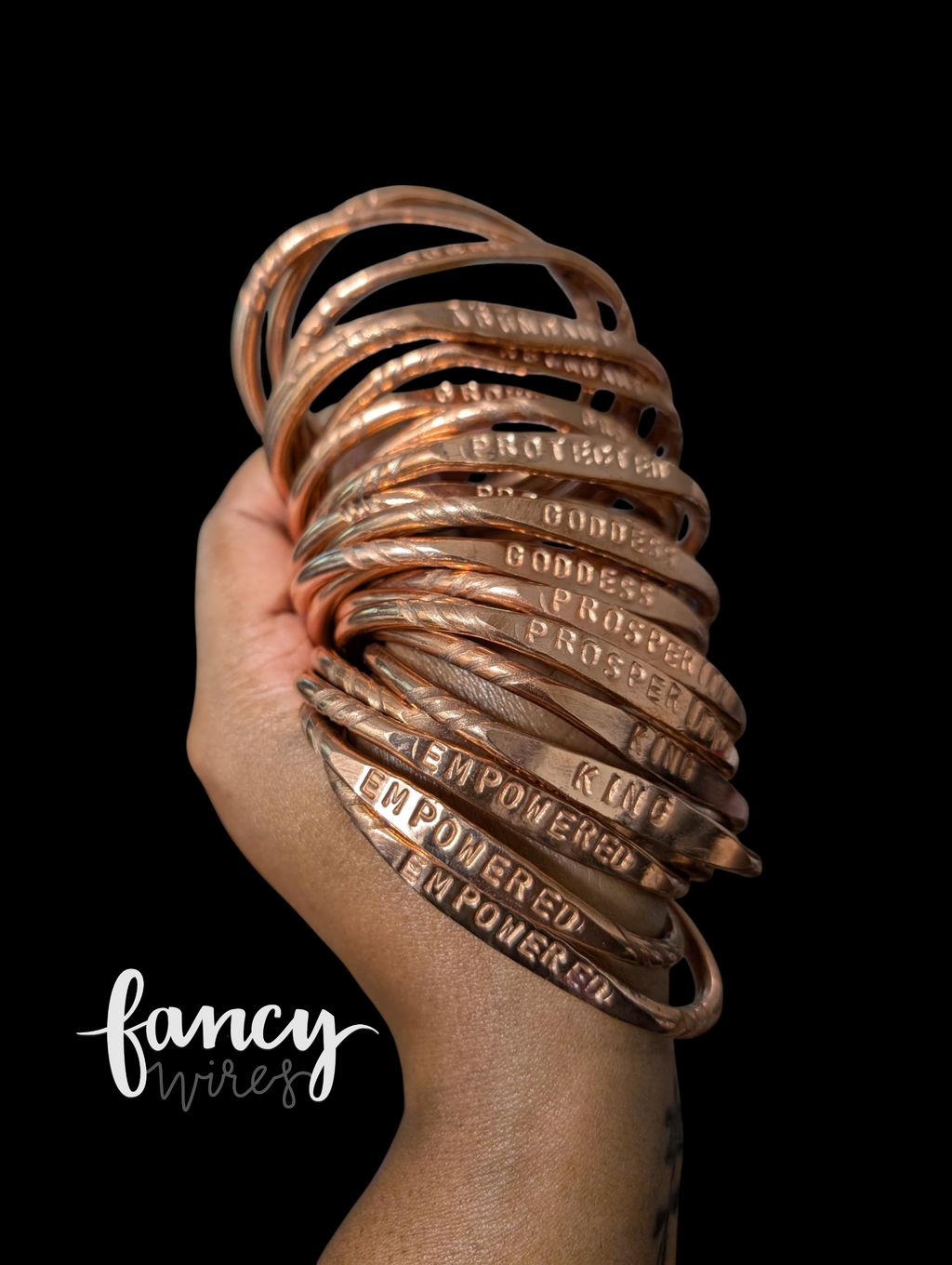 Copper Affirmation Bangles – Fantasia Wrapped It